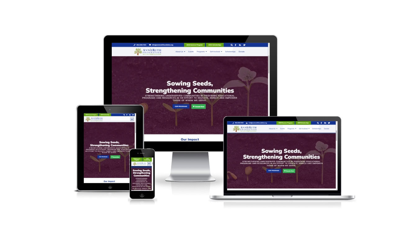 AnnieRuth Foundation Website – Client Focused Media Portfolio